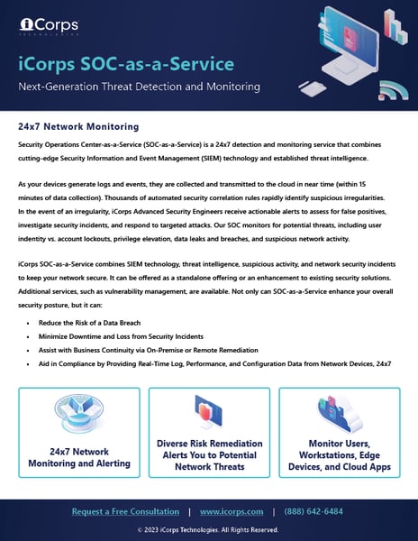Datasheet: iCorps SOC-as-a-Service